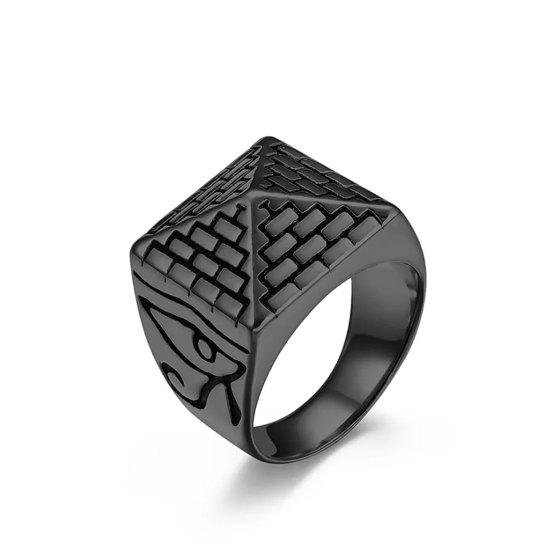 Egyptian Ring "Black Pyramid" (Steel) | Egyptian History